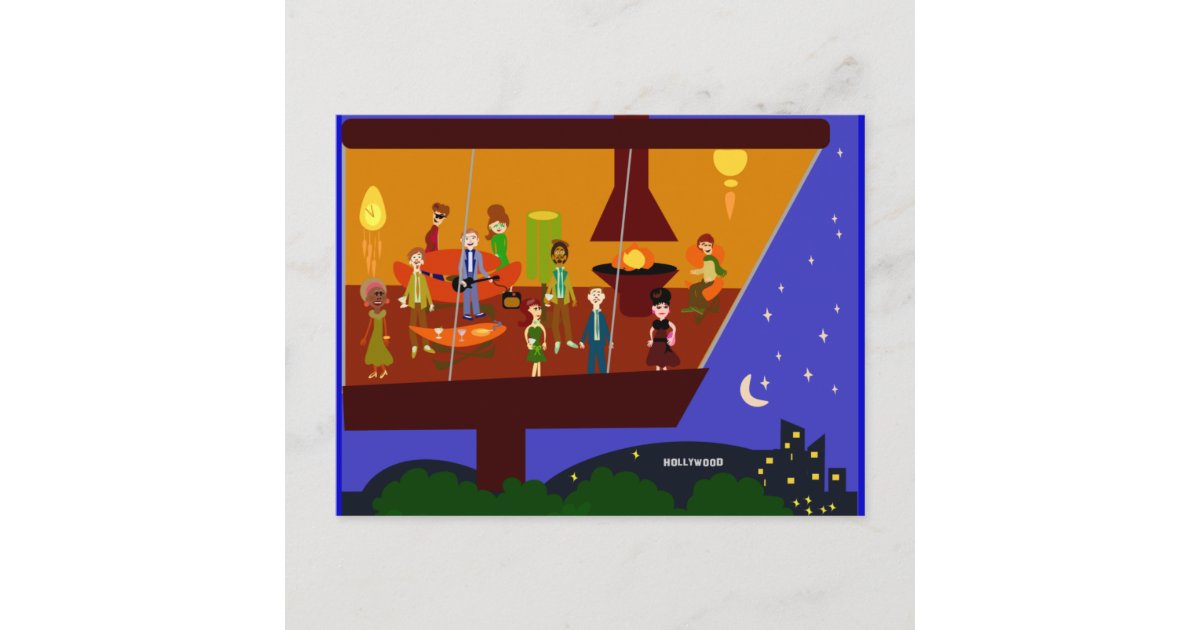 Retro House Party Invitation Postcard | Zazzle