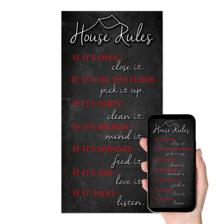 Retro House Rules of Kindness on Chalkboard Poster | Zazzle