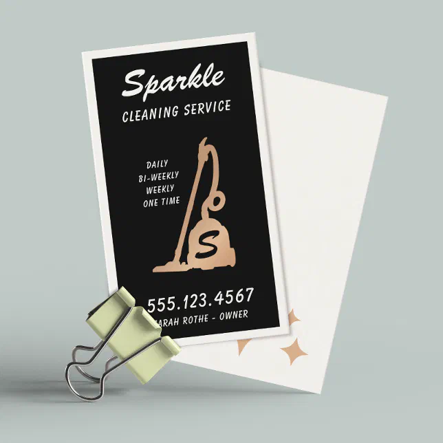 Retro Housekeeper Maid Service, Black Calling Card | Zazzle