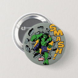 Retro Hulk Smash! Pinback Button | Zazzle
