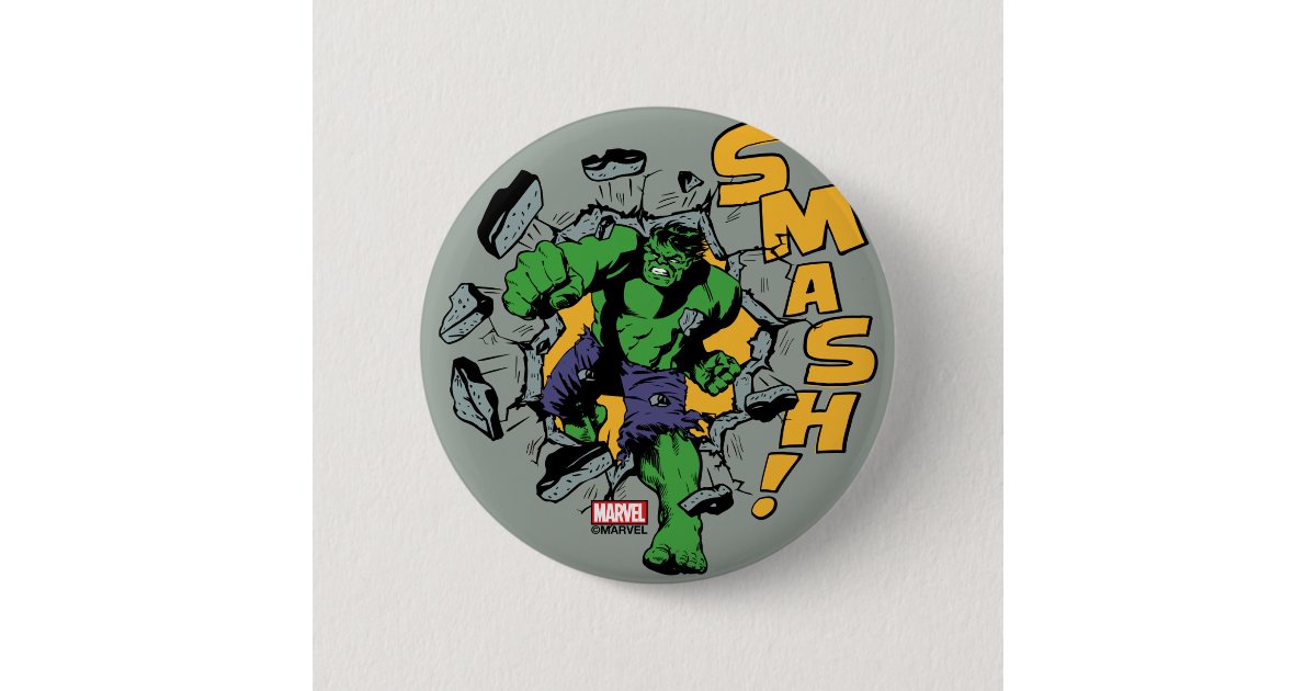 Retro Hulk Smash! Pinback Button | Zazzle