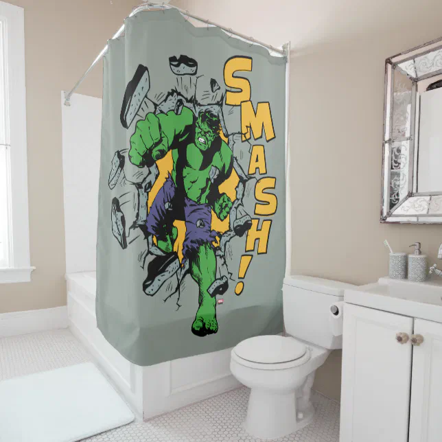 Retro Hulk Smash! Shower Curtain | Zazzle