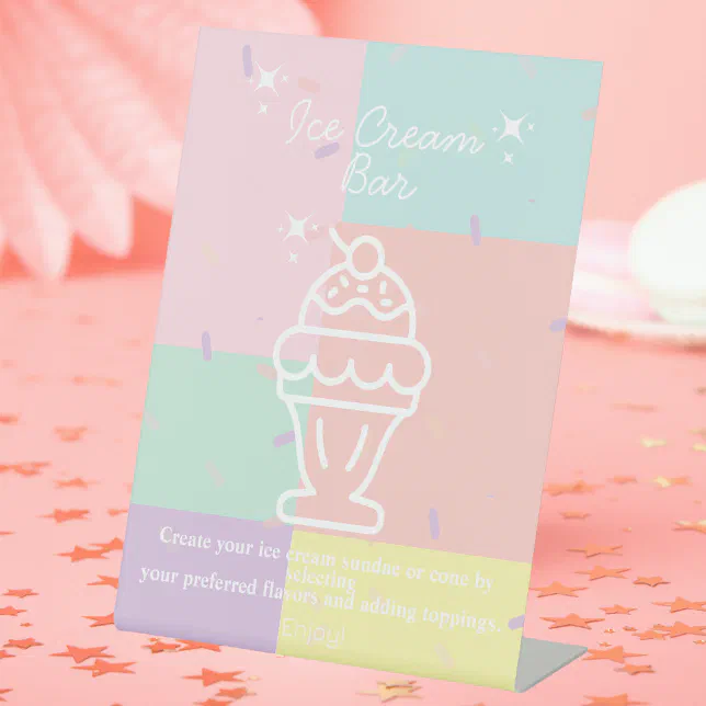 Retro Ice Cream Bar Pedestal Sign | Zazzle