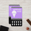 retro ice cream checkers punchcard loyalty card | Zazzle