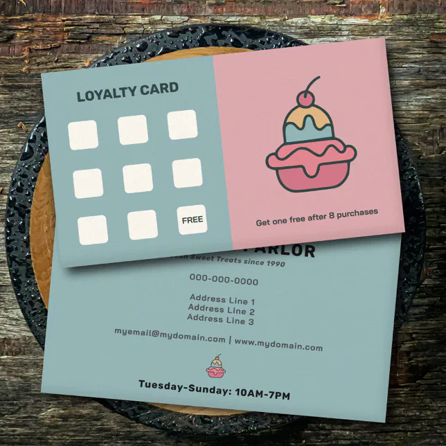 Retro Ice Cream Loyalty Card | Zazzle