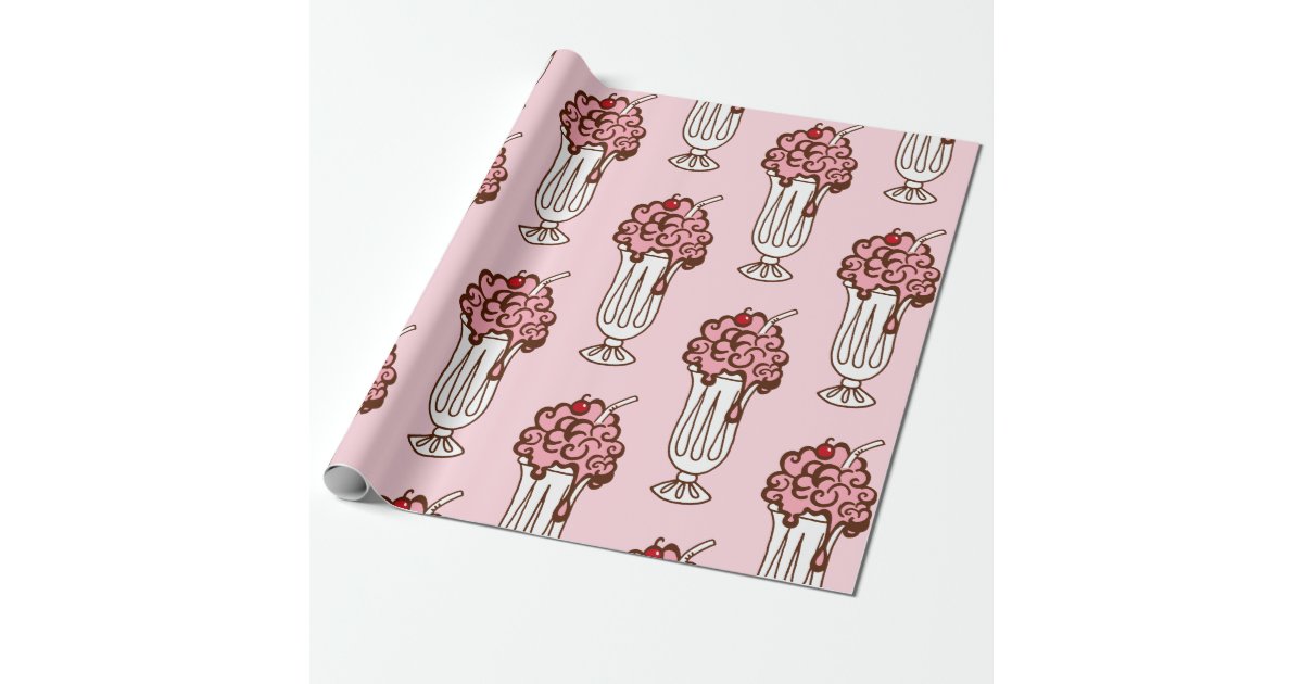 Retro Ice Cream Soda Wrapping Paper | Zazzle