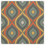 Vintage Green Orange Gold Nostalgic Floral Fabric | Zazzle