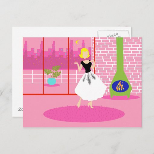 Retro In the Pink Postcard | Zazzle