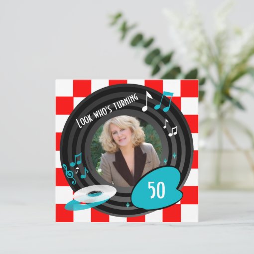 Retro Inspired Faux Vinyl Album Birthday Party Invitation | Zazzle