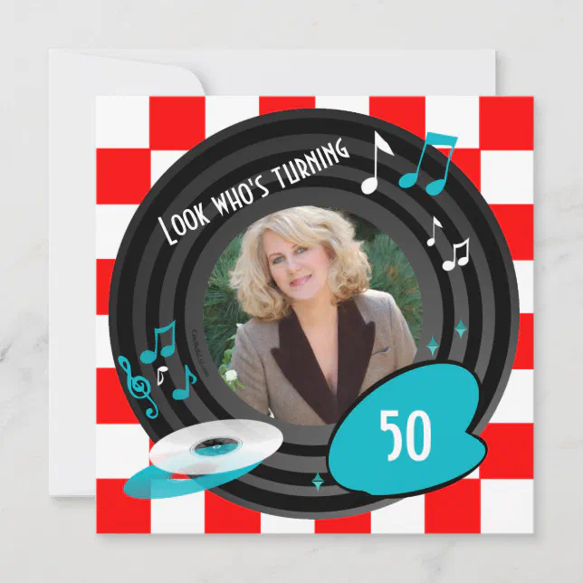Retro Inspired Faux Vinyl Album Birthday Party Invitation | Zazzle