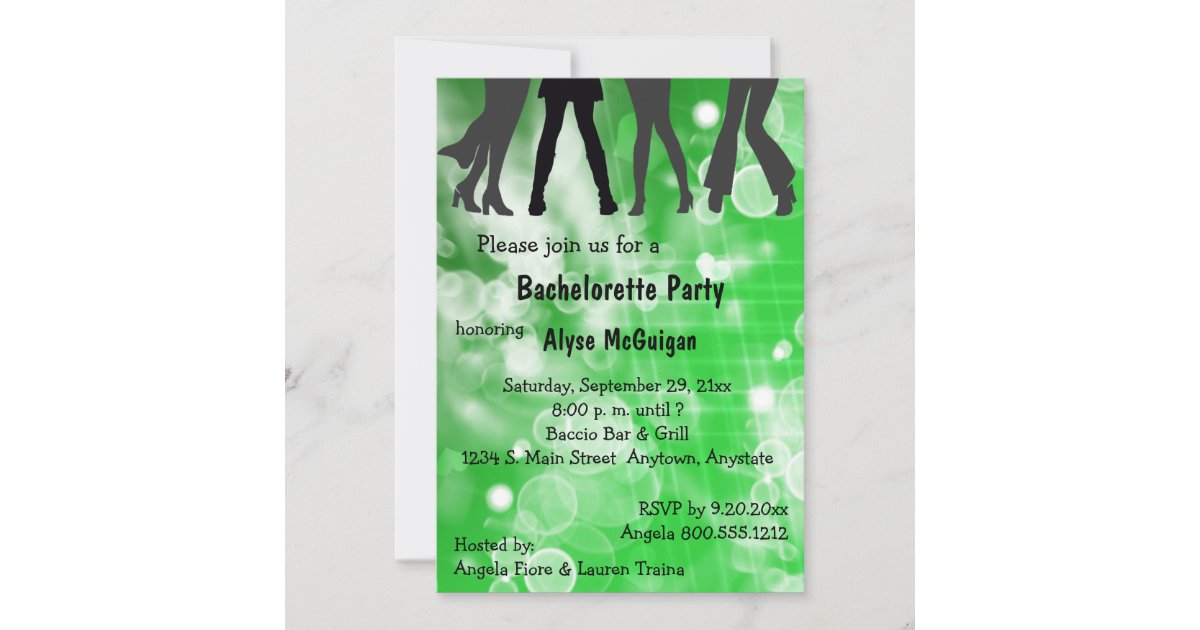 Retro Inspired Green Bachelorette Party Invitation | Zazzle