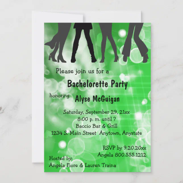 Retro Inspired Green Bachelorette Party Invitation | Zazzle