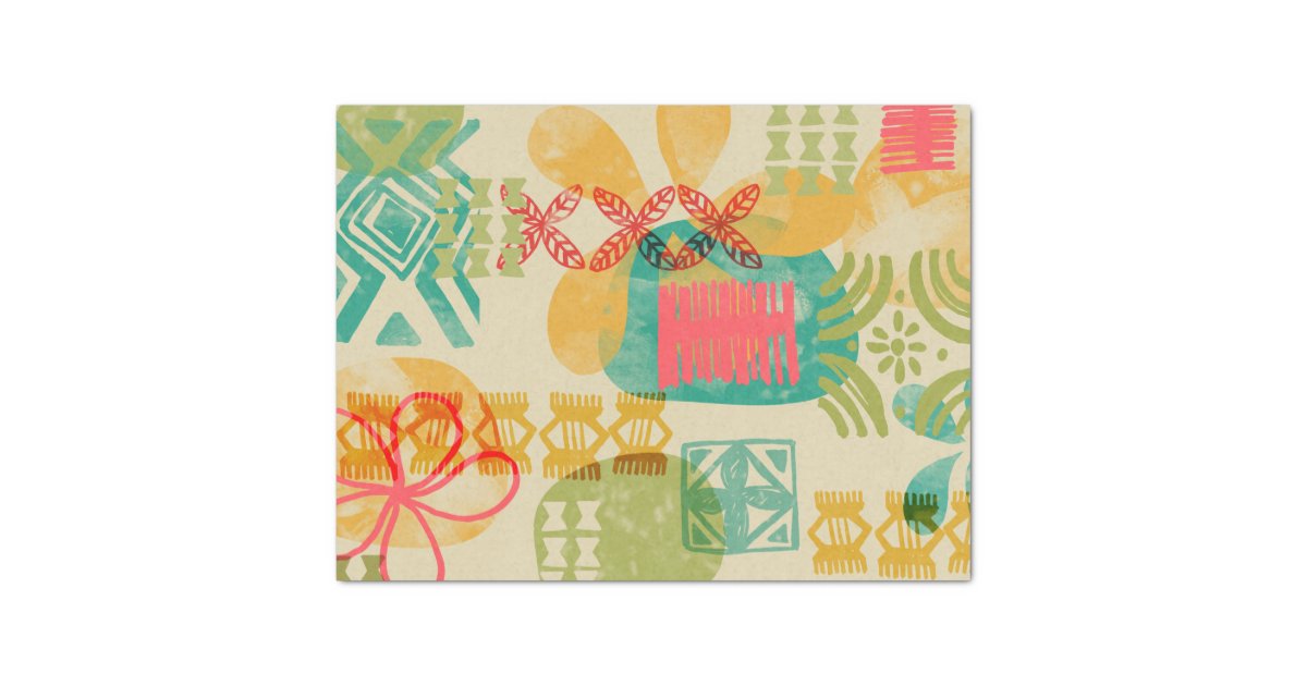 Retro Inspired Hawaiian Print pattern Tissue Paper | Zazzle