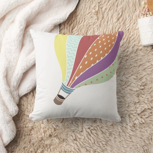 Retro Inspired Hot Air Balloon Pillow | Zazzle