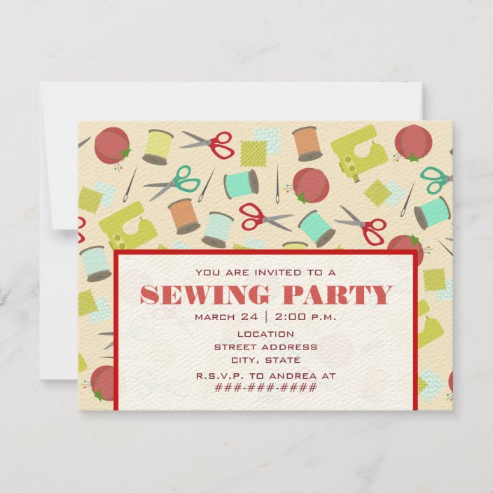 Retro Inspired Sewing Party Invitation | Zazzle.com
