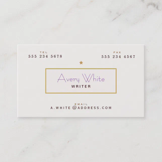 Retro Inspired Writer Business Card | Zazzle