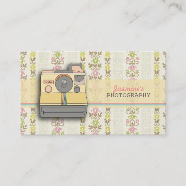 Retro Instant Camera Photography Photographer Business Card | Zazzle