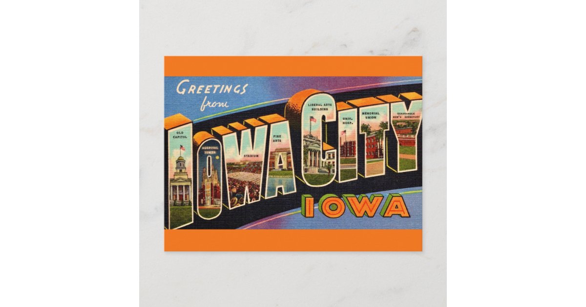 Retro Iowa City Postcard | Zazzle