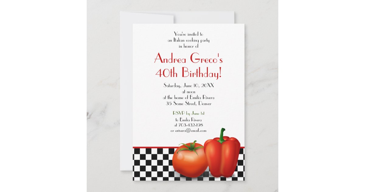Retro Italian Birthday Invitation | Zazzle