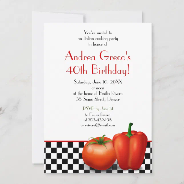 Retro Italian Birthday Invitation | Zazzle
