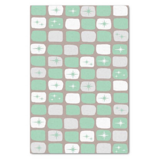 Retro Jade Starbursts Tissue Paper | Zazzle