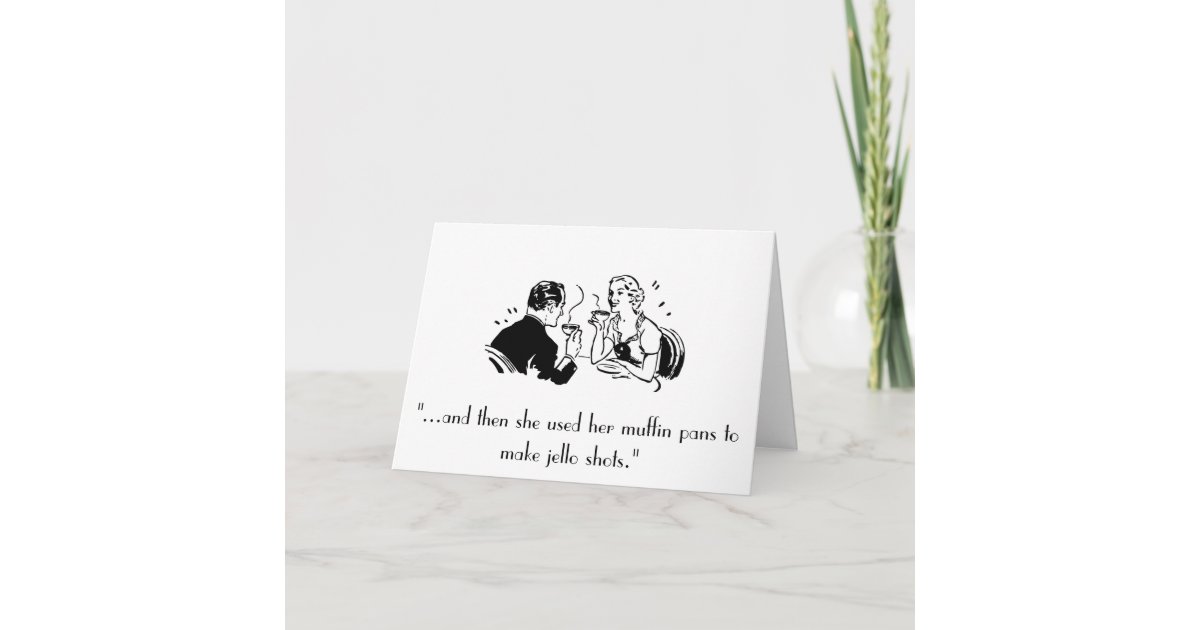 Retro Jello Shots Humor Birthday Card | Zazzle