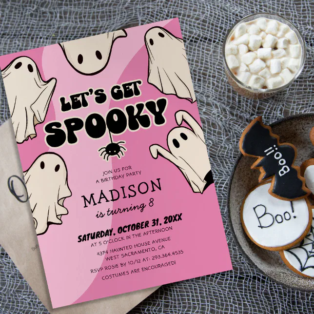Retro Kids Girl Halloween Party Invitation | Zazzle