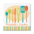 Retro Kitchen Cooking Utensils Personalized Magnet | Zazzle