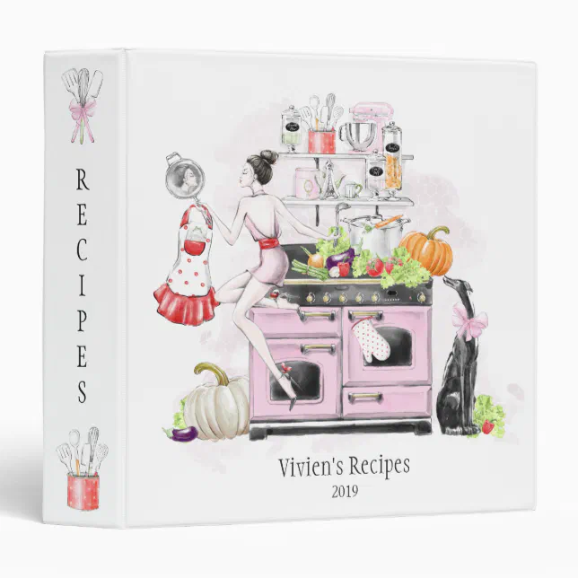 Retro Kitchen Recipe Binder | Zazzle