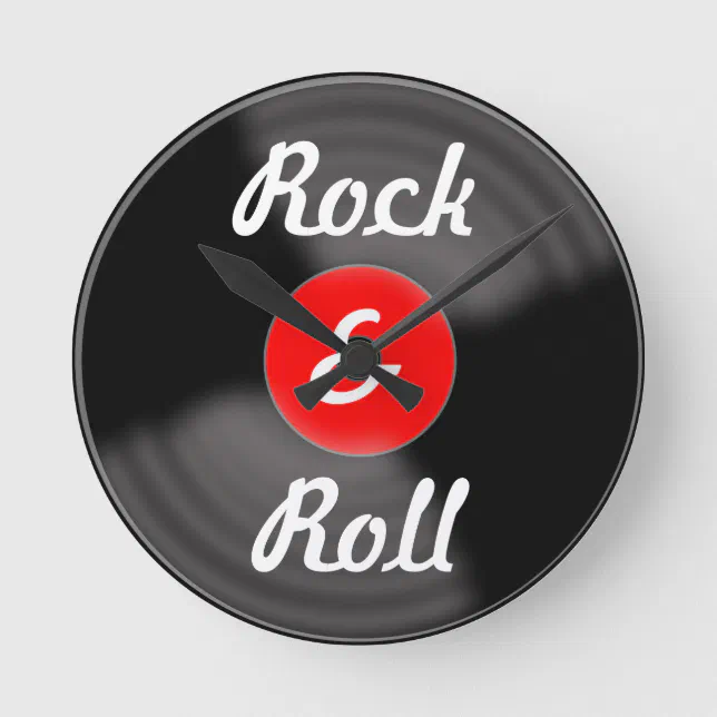 Retro Kitchen Rock & Roll Red Record Wall Clock | Zazzle