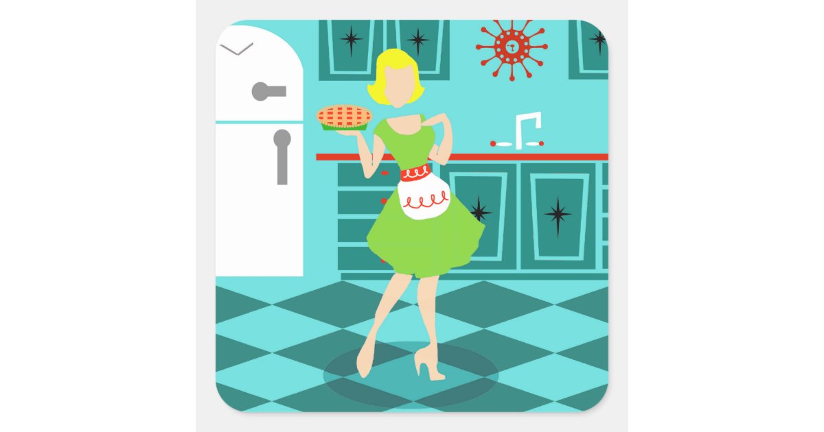 Retro Kitchen Stickers | Zazzle
