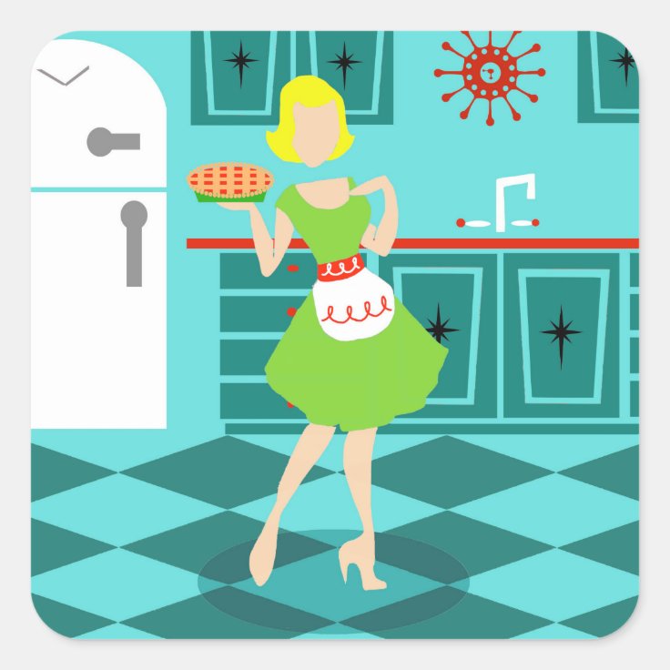 Retro Kitchen Stickers | Zazzle