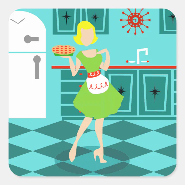 Retro Kitchen Stickers | Zazzle