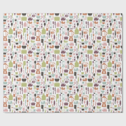 Retro Kitchen Wrapping Paper | Zazzle