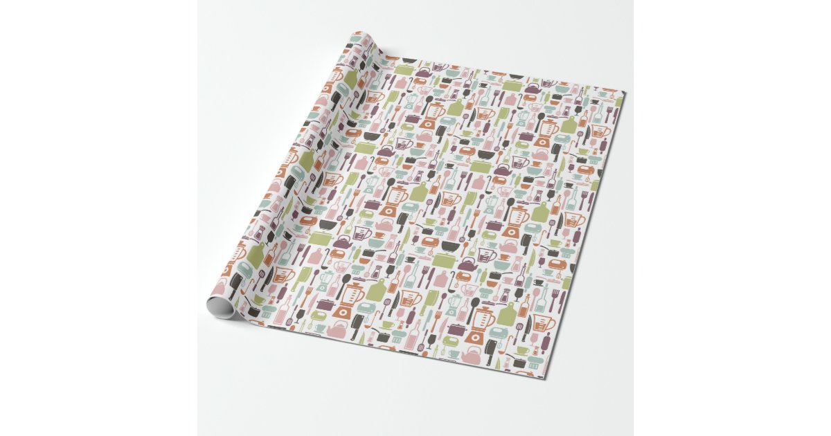 Retro Kitchen Wrapping Paper | Zazzle
