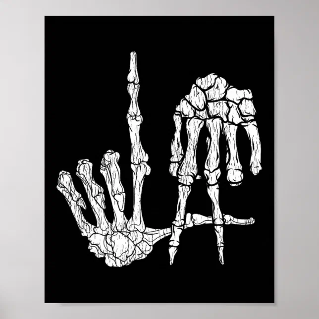 Retro La Hands Skeleton Los Angeles Hand Sign Hall | Zazzle
