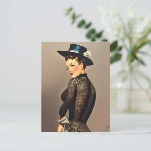 Retro Lady Postcard | Zazzle