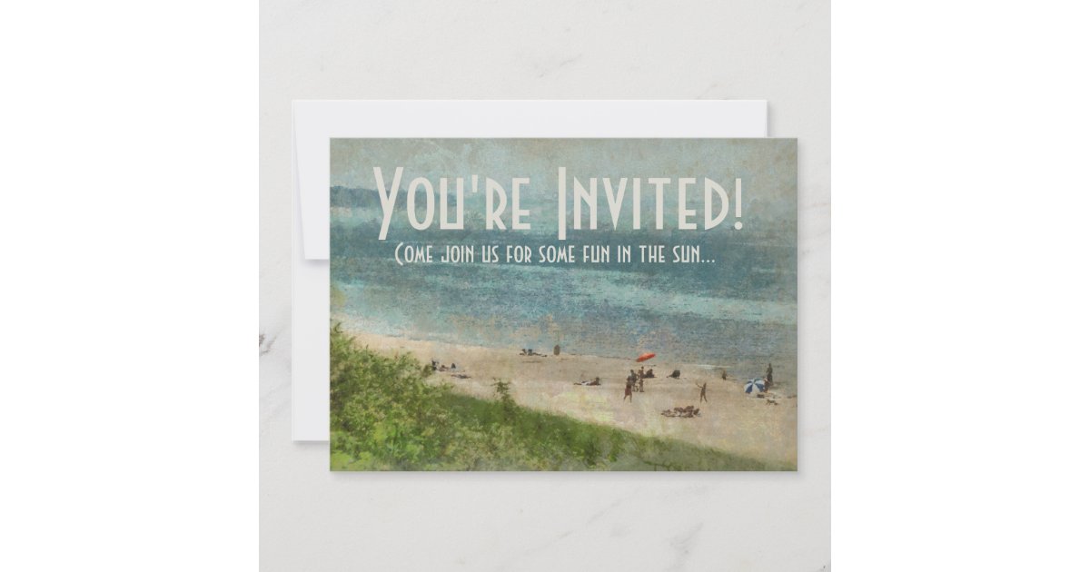 Retro Lake Michigan Beach Party Invitation | Zazzle