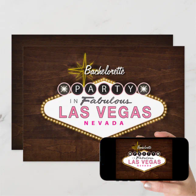 Retro Las Vegas Sign Bachelorette Party Invitation | Zazzle