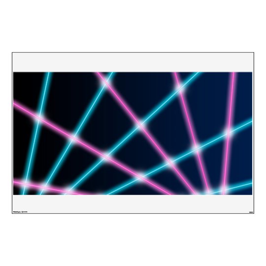 Retro Laser Photo Backdrop 80s 90s Neon Lights Wall Decal | Zazzle.com