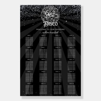 Retro Last Disco Wedding Welcome + Seating Chart Foam Board | Zazzle