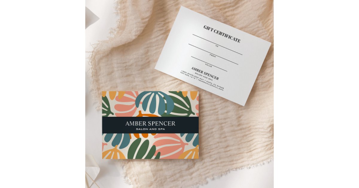 RETRO LEAVES GROOVY BOTANICAL GIRLY Gift Card | Zazzle