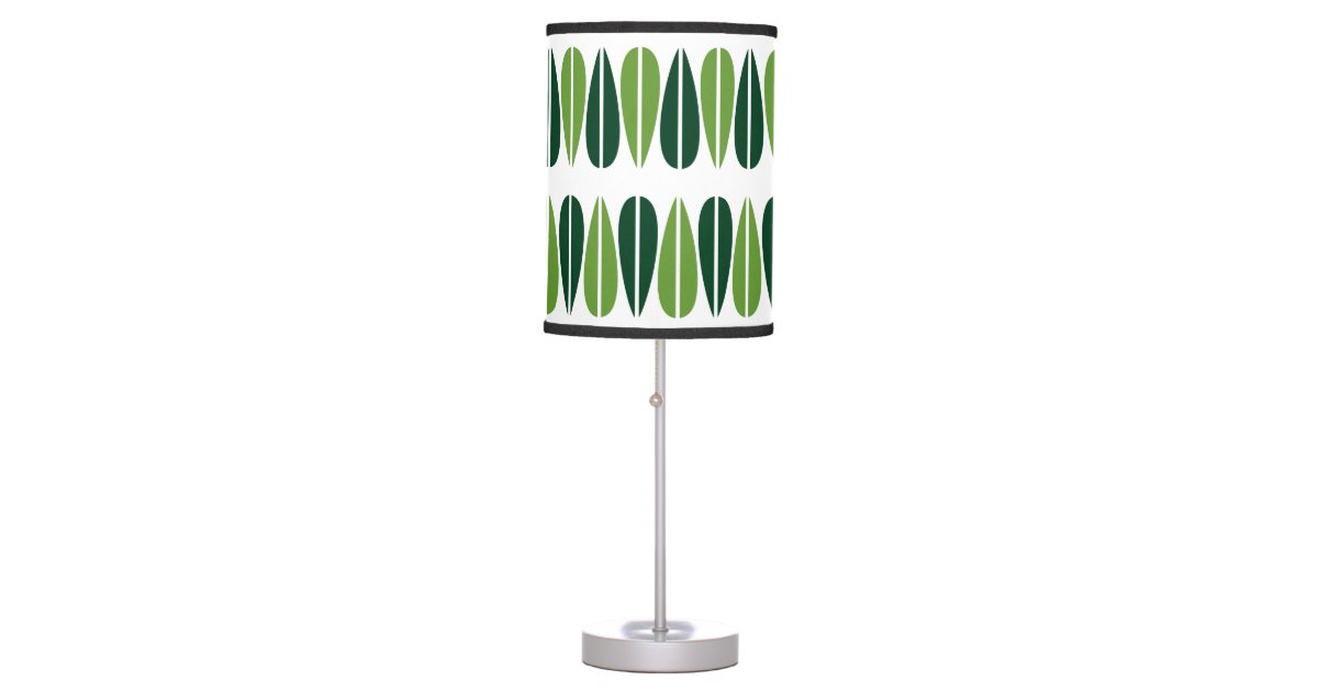 Retro Leaves v2 - Avocado Green and Dark Green Table Lamp | Zazzle