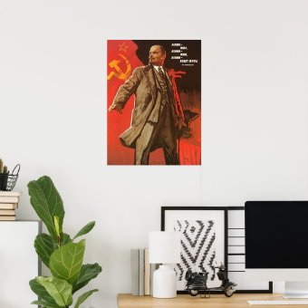 Retro Lenin Poster from the Russian Revolution | Zazzle