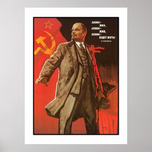 Retro Lenin Poster from the Russian Revolution | Zazzle