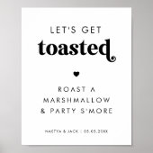 Retro Let's Get Toasted Marshmallow Wedding Sign | Zazzle