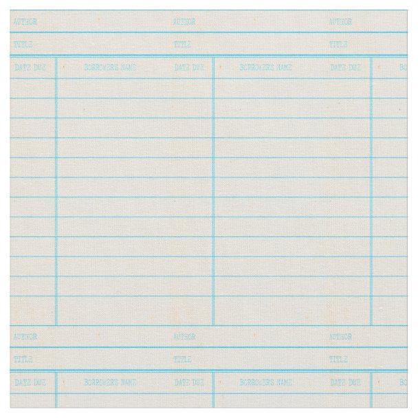 Old Library Card Collection Fabric | Zazzle