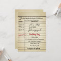 Retro Library Card Wedding Invite | Zazzle