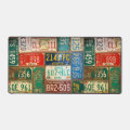 Retro License Plates Collection Desk Mat | Zazzle