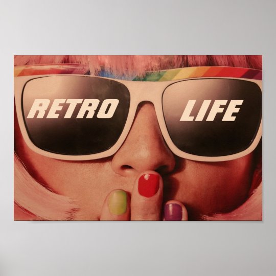 Retro Life slogan Eighties retro fashion girl Poster | Zazzle.com